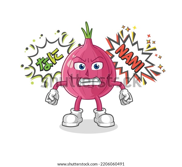 Red Onion Anime Angry Vector Cartoon Stock Vector (Royalty Free ...