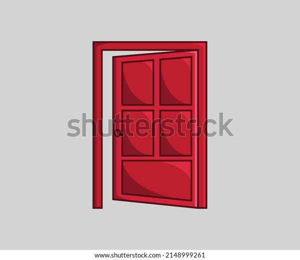 Red Open Door Illustration Design Stock Vector (Royalty Free ...