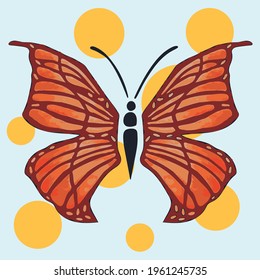 Red Orange Butterfly Background Wallpaper Stock Vector (Royalty Free ...