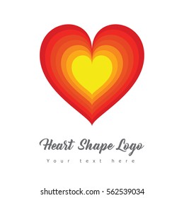 Red Orange Yellow Heart Shape Symbol Stock Vector (Royalty Free ...