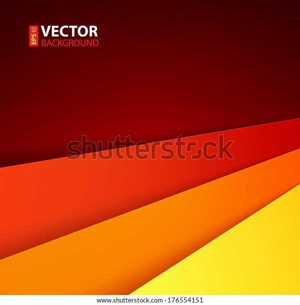 Red Orange Yellow Paper Layers Abstract Stock Vector (Royalty Free ...
