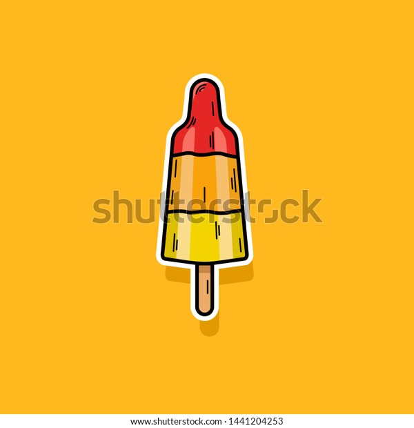 Red Orange Yellow Rocket Ice Cream Stock Vector (Royalty Free ...