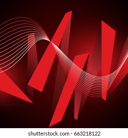 Red Origami On Dark Background Stock Vector (Royalty Free) 663218122 ...