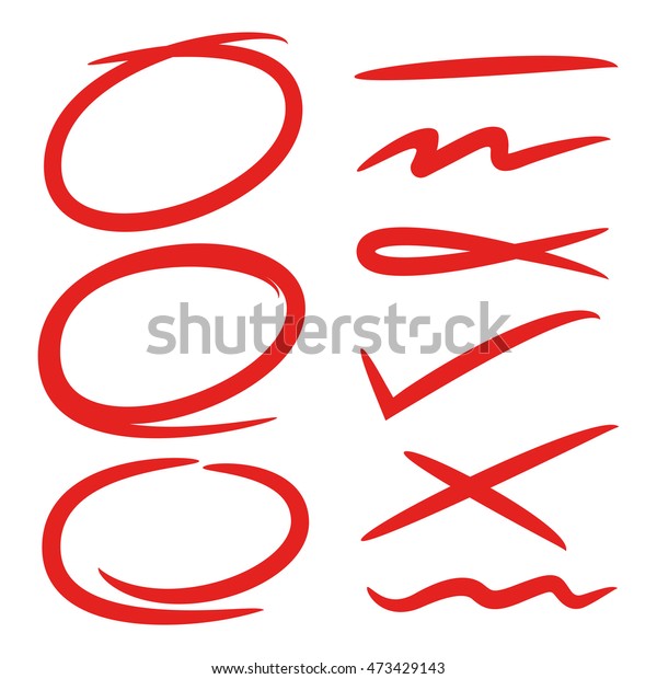 Red Oval Underlines Stock Vector (Royalty Free) 473429143