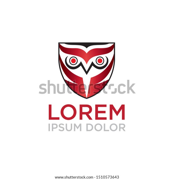Red Owl Logo Vector Design Template Stock Vector (Royalty Free ...