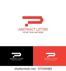 Red P Abstract Letter Concept Logo Stock Vector (Royalty Free ...