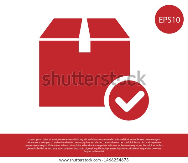 Red Package Box Check Mark Icon: เวกเตอร์สต็อก (ปลอดค่าลิขสิทธิ์ ...