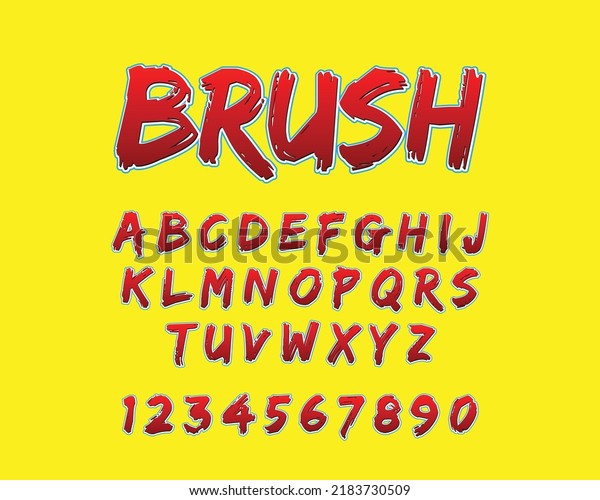Red Paint Brush Font Set Alphabet: เวกเตอร์สต็อก (ปลอดค่าลิขสิทธิ์ ...