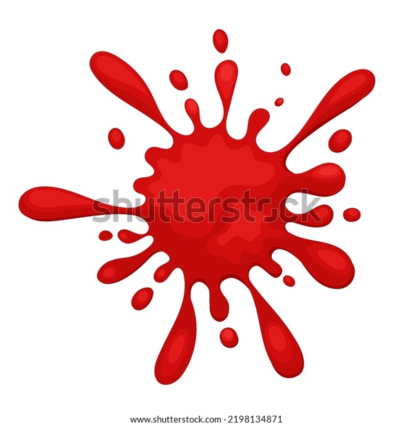 Red Paintball Paint Splash Flat Vector Stock Vector (Royalty Free ...