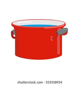 Red Pan Water Isolated Kitchen Utensils Stock Vector (Royalty Free ...