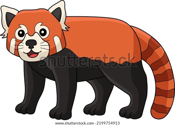 Red Panda Animal Cartoon Colored Clipart Stock Vector (Royalty Free ...
