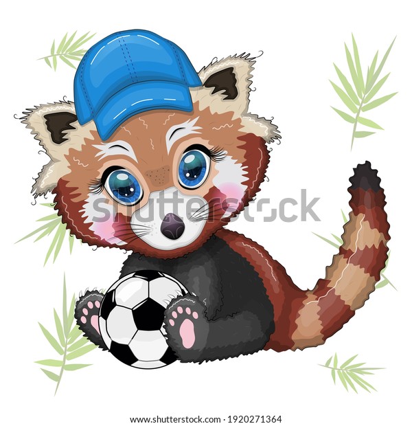 Red Panda Boy Blue Cap Hat Stock Vector (Royalty Free) 1920271364 ...