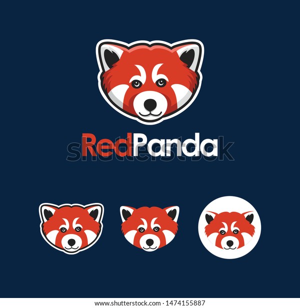 Red Panda Head Logo Design Template Stock Vector (Royalty Free ...