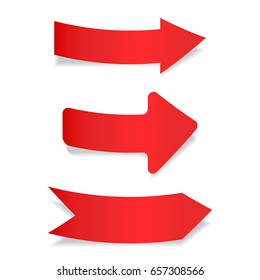 Red Paper Arrows Labels On Gray Stock Vector (Royalty Free) 657308566 ...