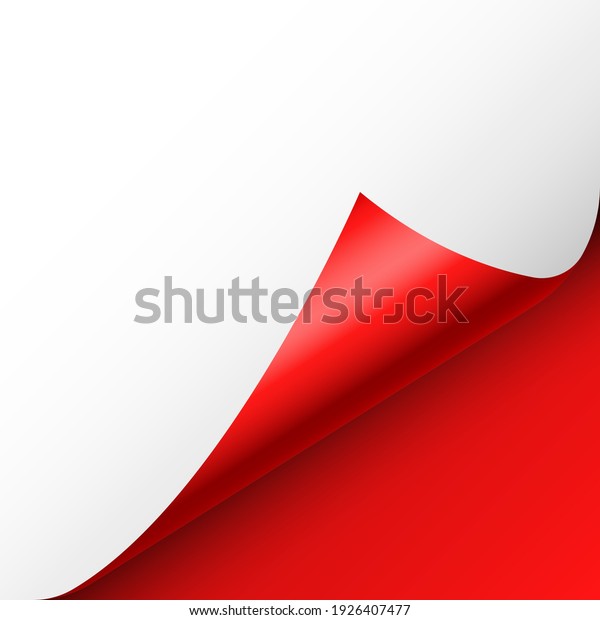 Red Paper Curl Curled Page Corner Stock Vector (Royalty Free) 1926407477