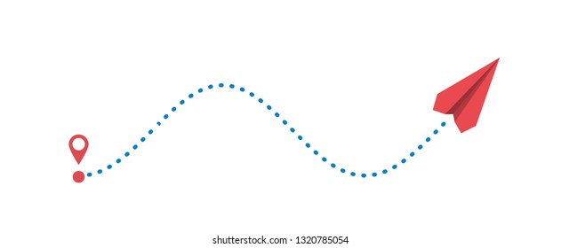 243 Red paper plane flight path Images, Stock Photos & Vectors ...