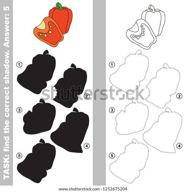Red Paprika Slice Set Find Correct Stock Vector (Royalty Free ...