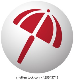 Red Parasol Icon On White Ball Stock Vector (Royalty Free) 425543743 ...