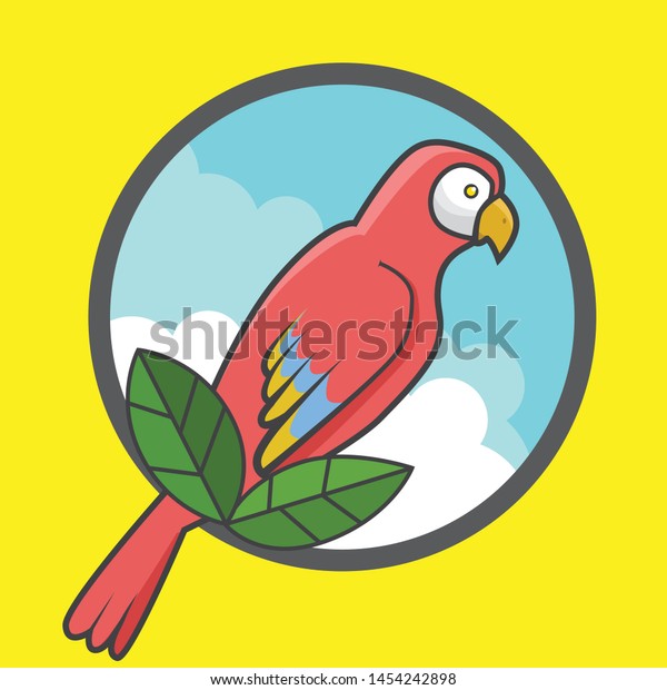 Red Parrot Circle Vector Illustration Stock Vector (Royalty Free ...