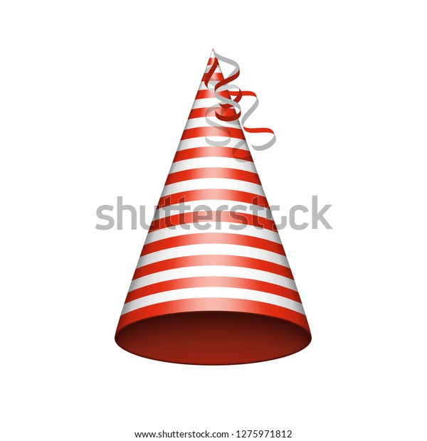Red Party Hat Isolated On White Stock Vector (Royalty Free) 1275971812 ...