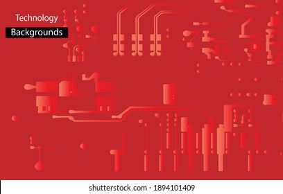 Red Pcb Motherboard Abstract Texture Background Stock Vector (Royalty ...