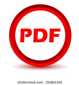 Red Pdf Icon On White Background Stock Vector (Royalty Free) 252861103 ...