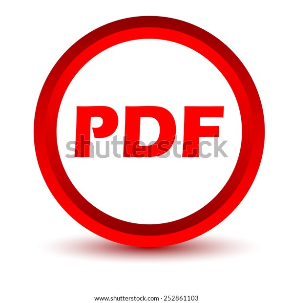 Red Pdf Icon On White Background Stock Vector (Royalty Free) 252861103 ...