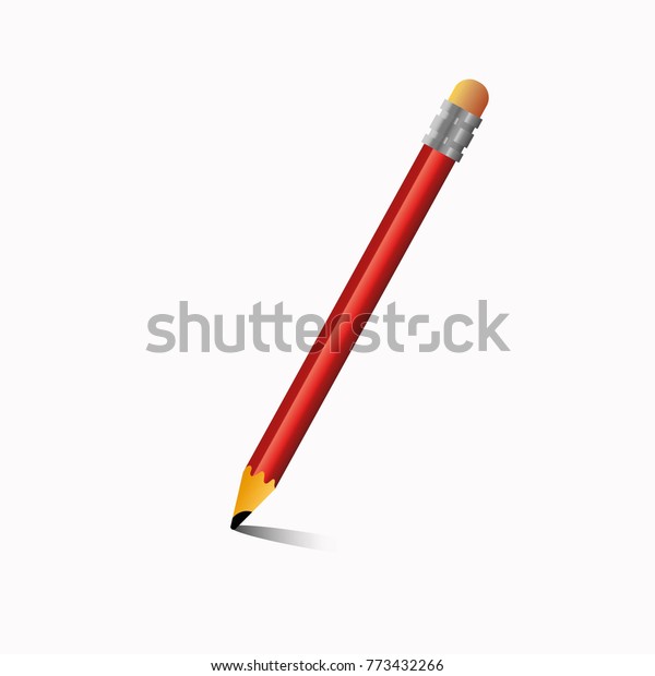 Red Pencil Eraser On White Background Stock Vector (Royalty Free ...