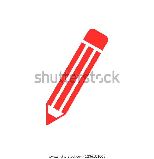 Red Pencil Icon Vector Stock Vector (Royalty Free) 1236101005 ...