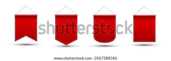 Red Pennon Flag Long Banner Pedestal Stock Vector (Royalty Free ...