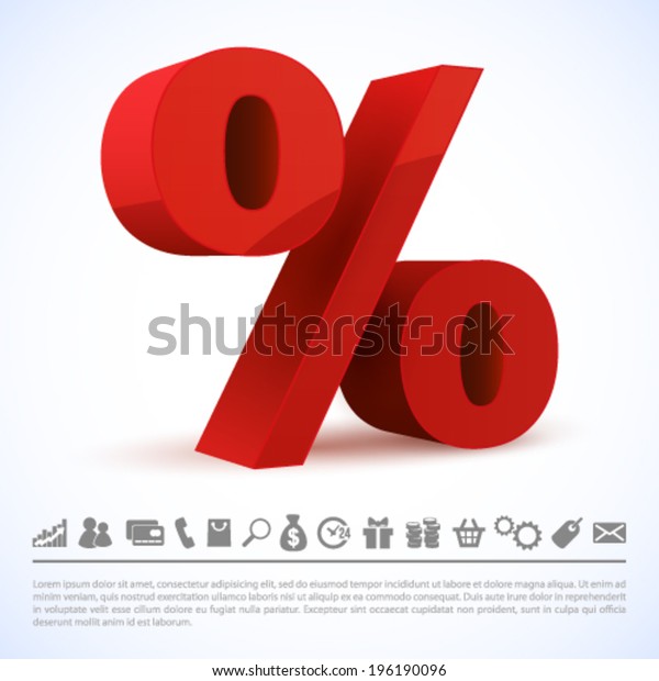Red Percent Sign Vector Illustration Stock Vector (Royalty Free ...