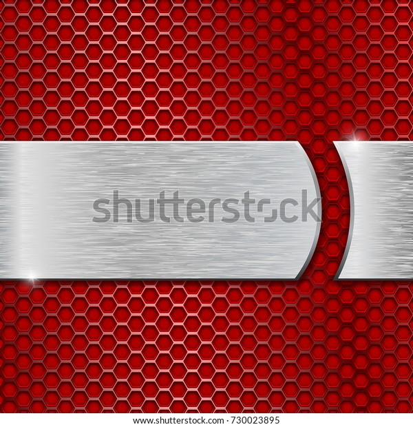 Red Perforated Texture Metal Brushed Plate Stock Vector (Royalty Free ...
