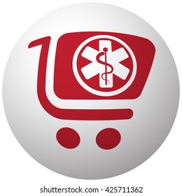Red Pharmacy Store Icon On White Stock Vector (Royalty Free) 425711362 ...