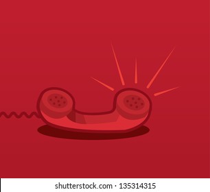 Red Phone Red Background Stock Vector (Royalty Free) 135314315 ...