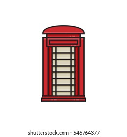 Red Phone Box Flat Icon Single Stock Vector (Royalty Free) 546764377 ...
