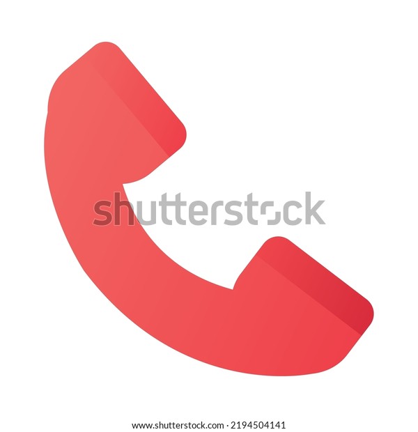 Red Phone Icon On White Background Stock Vector (Royalty Free ...