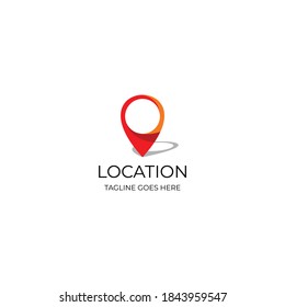 Red Pin Location Logo Template Stock Vector (Royalty Free) 1843959547 ...