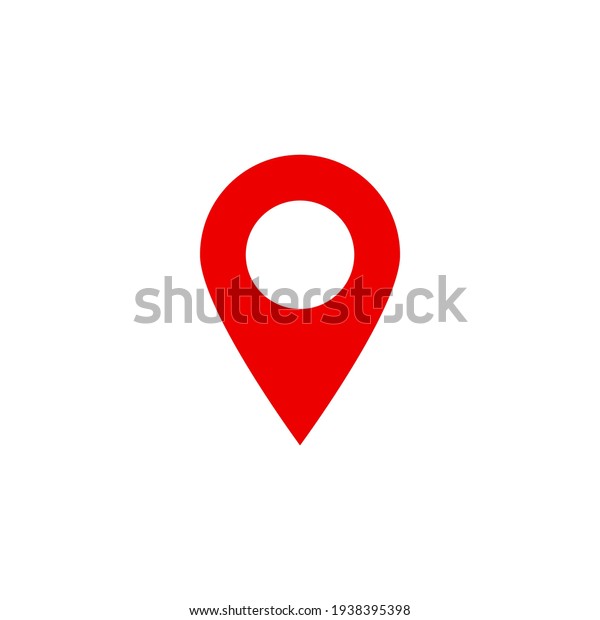 Red Pin Point Isolated On White Stock Vector (Royalty Free) 1938395398 ...