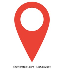 Red Pin Symbol Flat Simple Design Stock Vector (Royalty Free ...