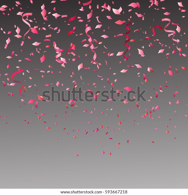 Red Pink Confetti Background Many Falling Stock Vector (Royalty Free ...