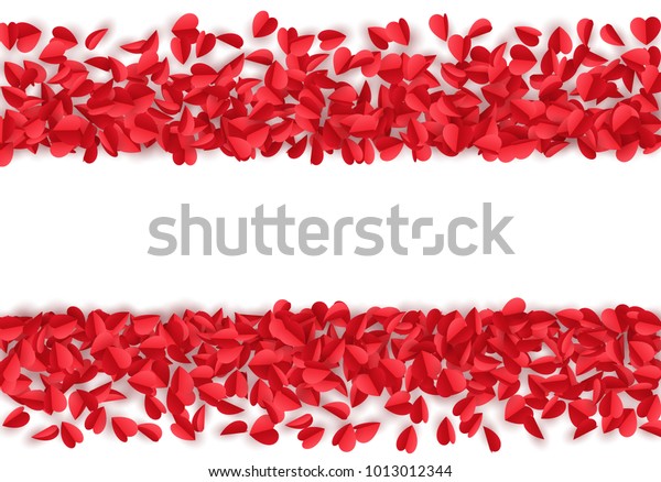 Red Pink Paper Hearts Isolated On Stock Vector (Royalty Free ...