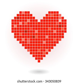 Red Pixel Heart Vector Illustration: เวกเตอร์สต็อก (ปลอดค่าลิขสิทธิ์ ...