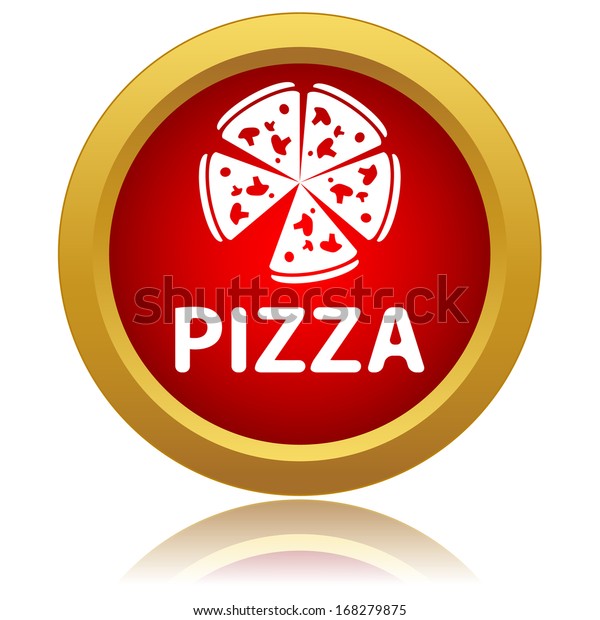 Red Pizza Icon On White Background Stock Vector (Royalty Free) 168279875