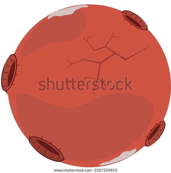 Red Planet 2d Vector Mars Flat Stock Vector (Royalty Free) 2207224853 ...