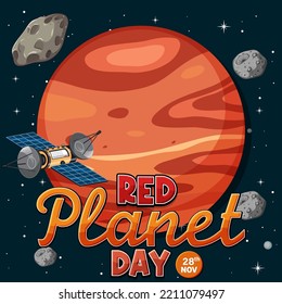 Red Planet Day Poster Template Illustration Stock Vector (Royalty Free ...
