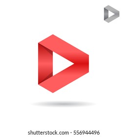Red Play Sign Triangle Abstract Shape Stock Vector (Royalty Free ...