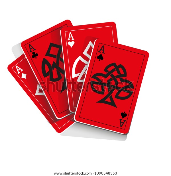 Red Playing Cards On White Background Stock Vector (Royalty Free ...