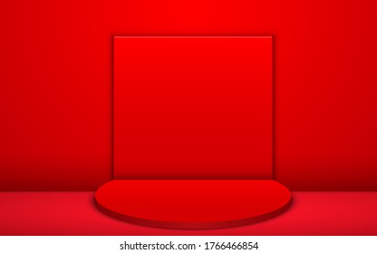 Red Podium Spotlight Red Room Stock Vector (Royalty Free) 1766466854