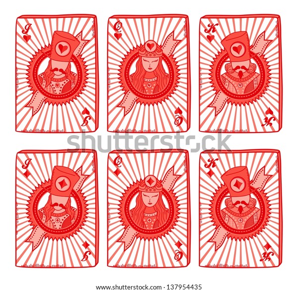Red Poker Card Set Stock Vector (Royalty Free) 137954435 | Shutterstock