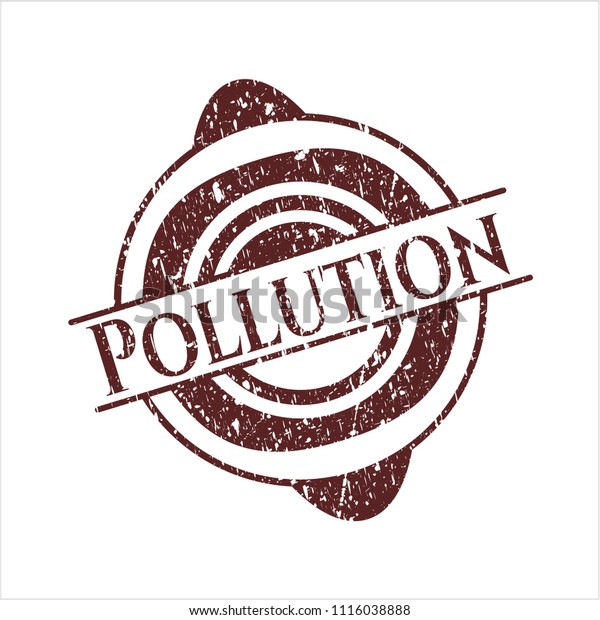 Red Pollution Distressed Rubber Seal Grunge Stock Vector (Royalty Free ...